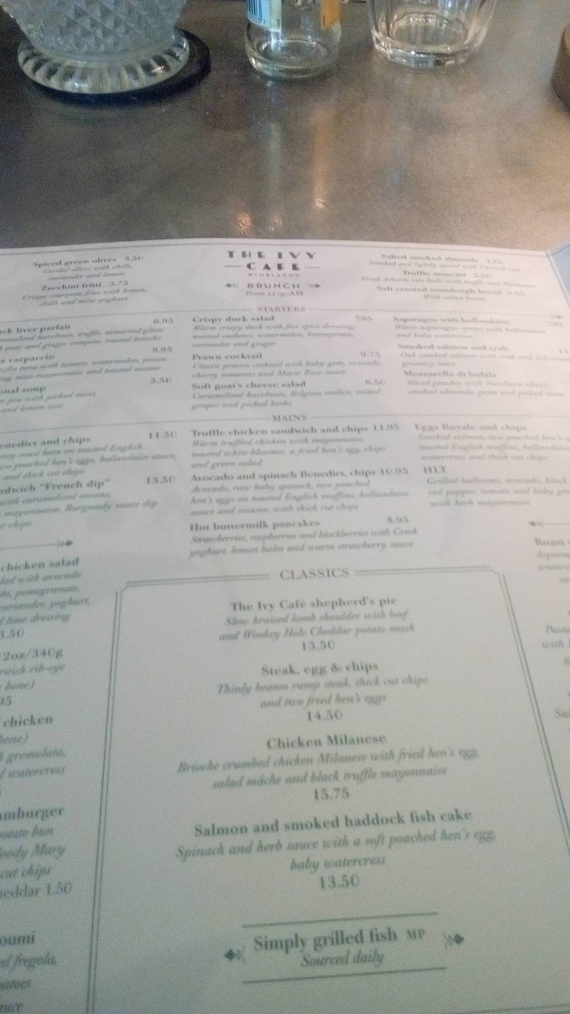 Menu at The Ivy Cafe Wimbledon Village, London