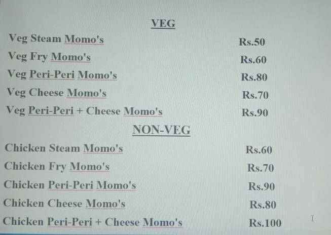 Menu at The MOMO'S Point, Pune, 411