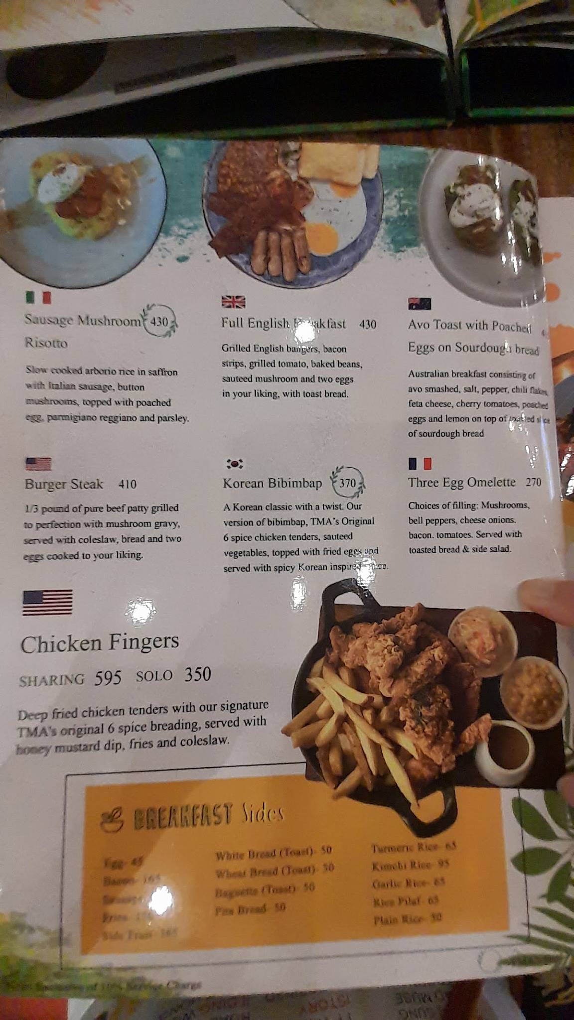 Menu at The Morning After restaurant, Muntinlupa