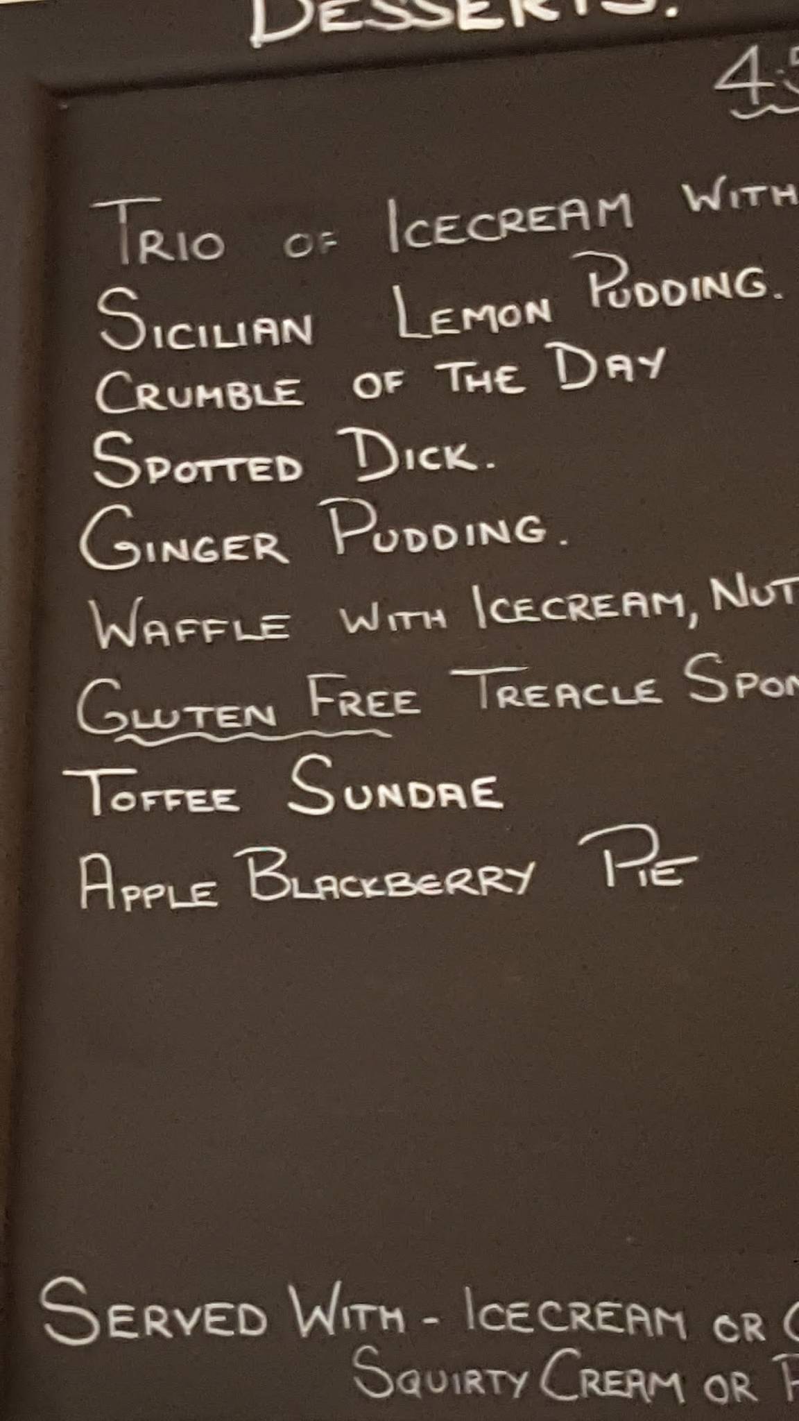 Menu at The Old Dairy Restaurant, Beccles