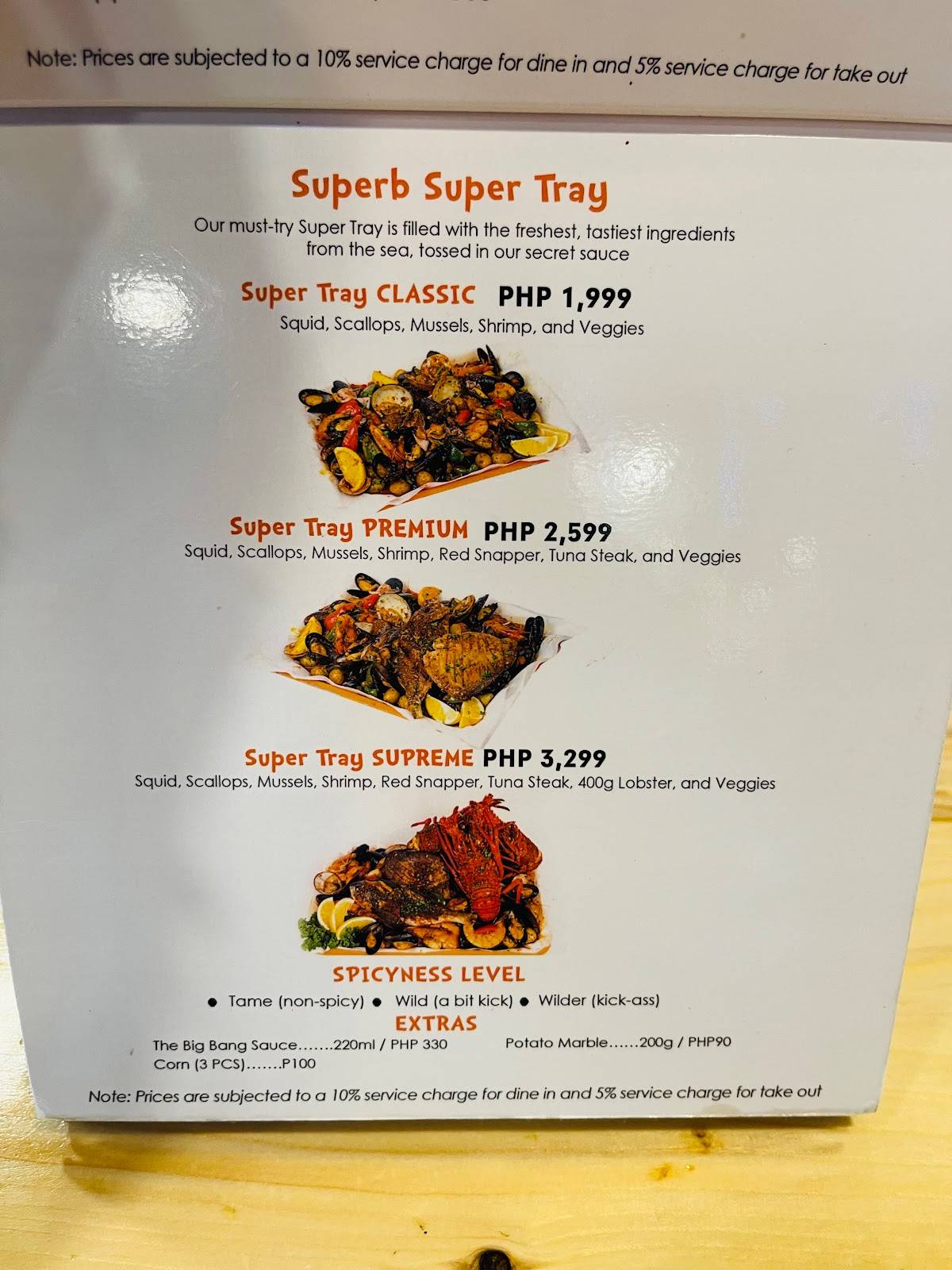 Menu at The Orange Bucket restaurant, Pasay
