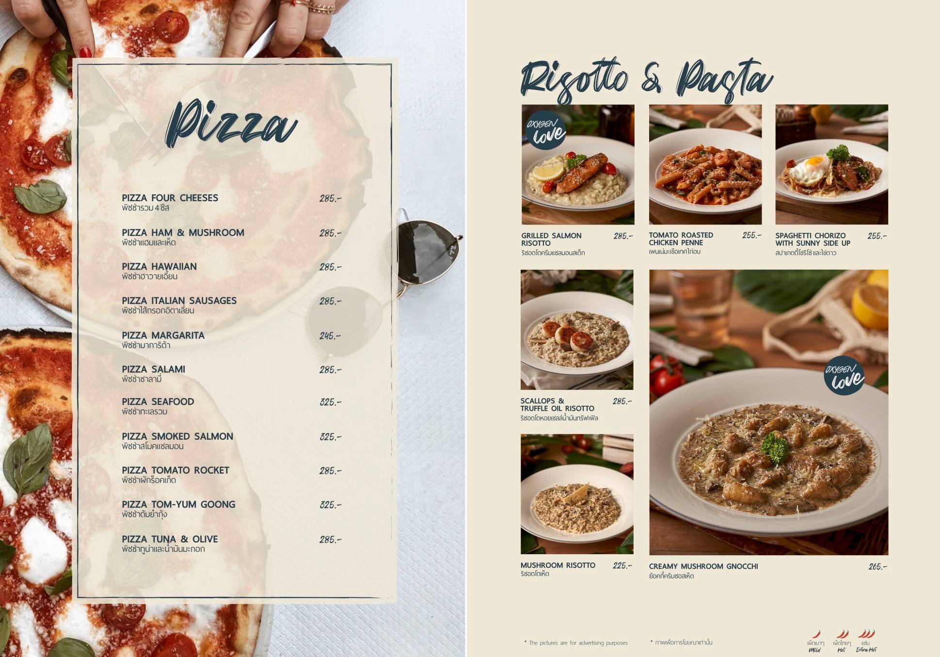 Menu at The Oxygen Beachfront Oasis restaurant, Pattaya City, 400/1098 ...