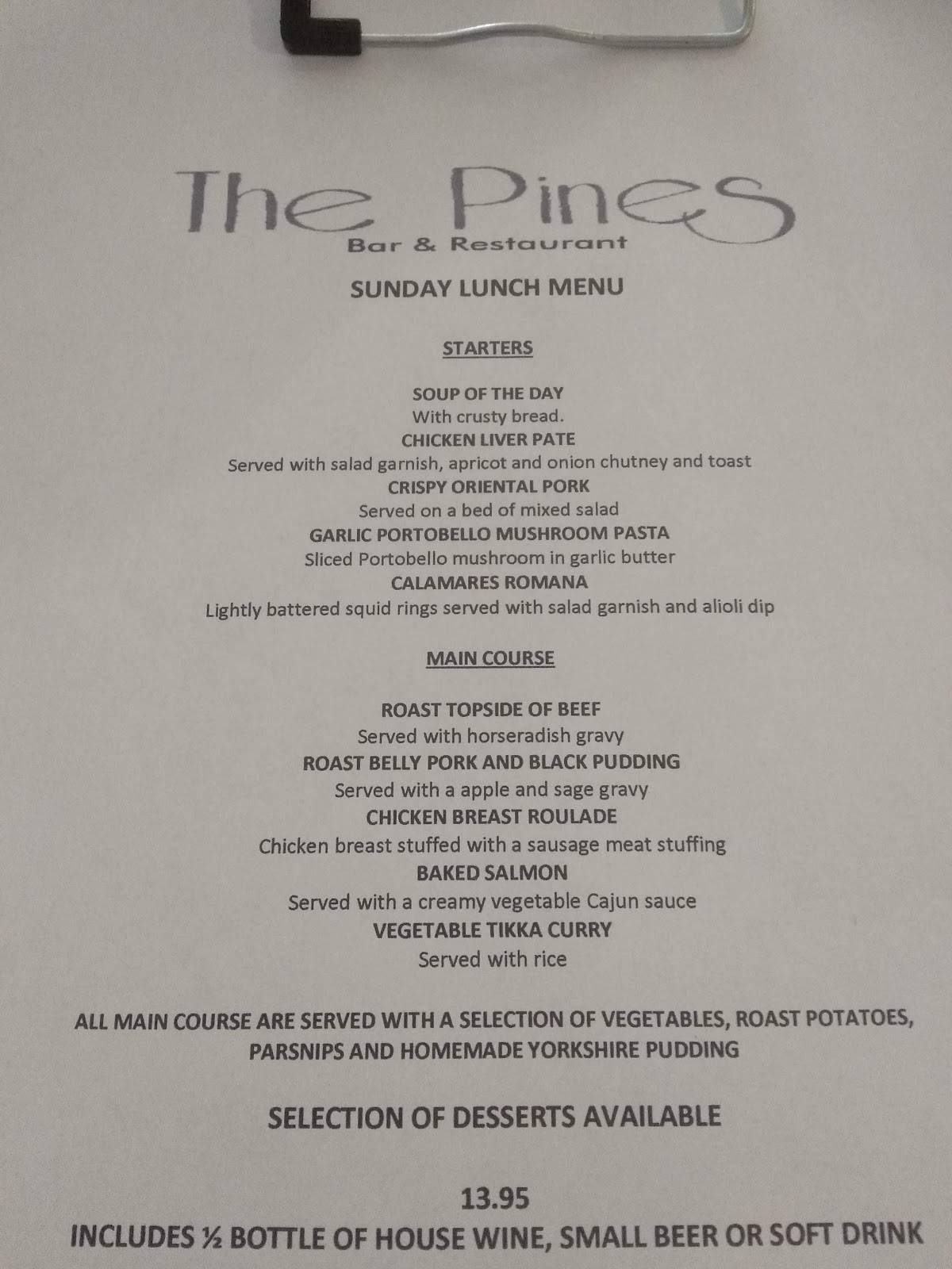 Menu at Restaurante The Pines, Benijófar
