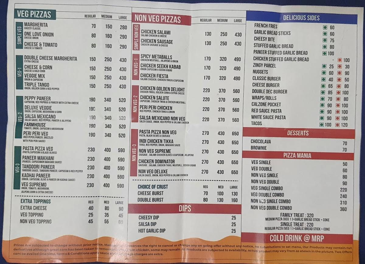 Menu at The Pizza Slice, Didihat