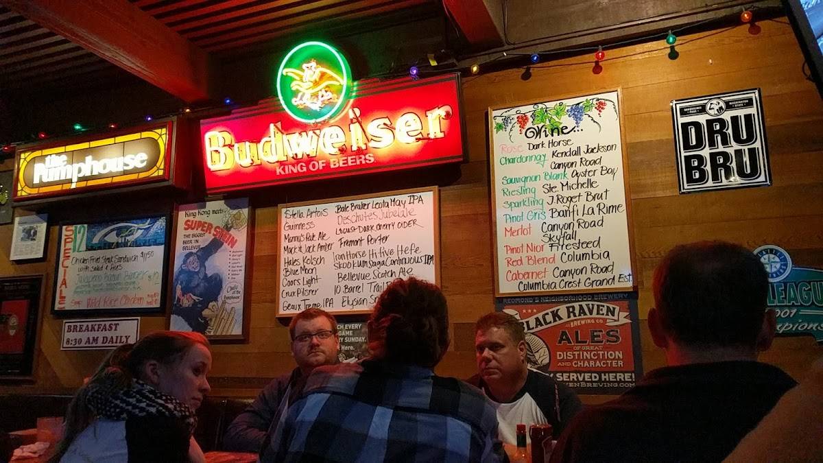Menu at The Pumphouse Bar & Grill, Bellevue