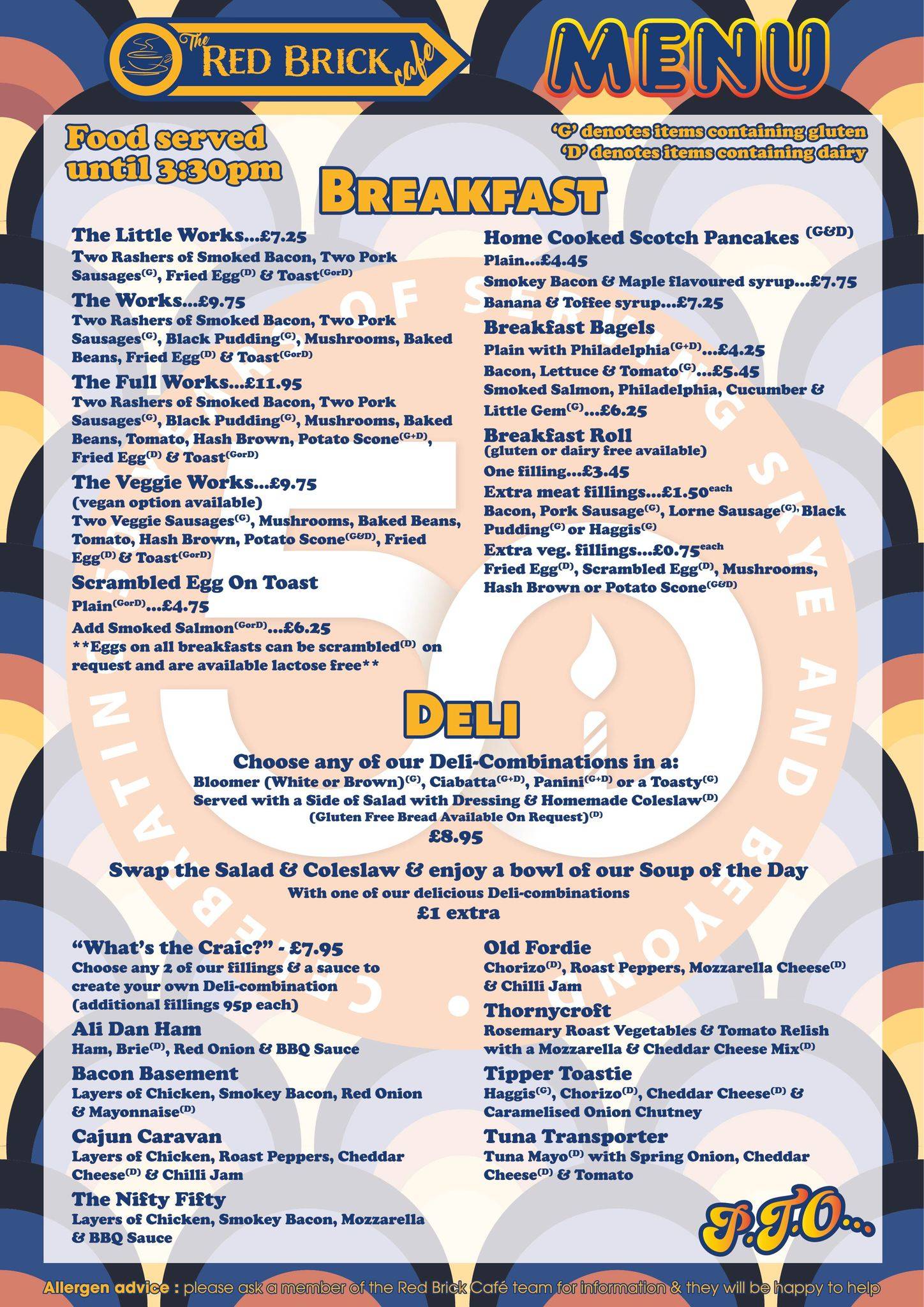 Menu at The Red Brick Cafe @ Jans, Portree
