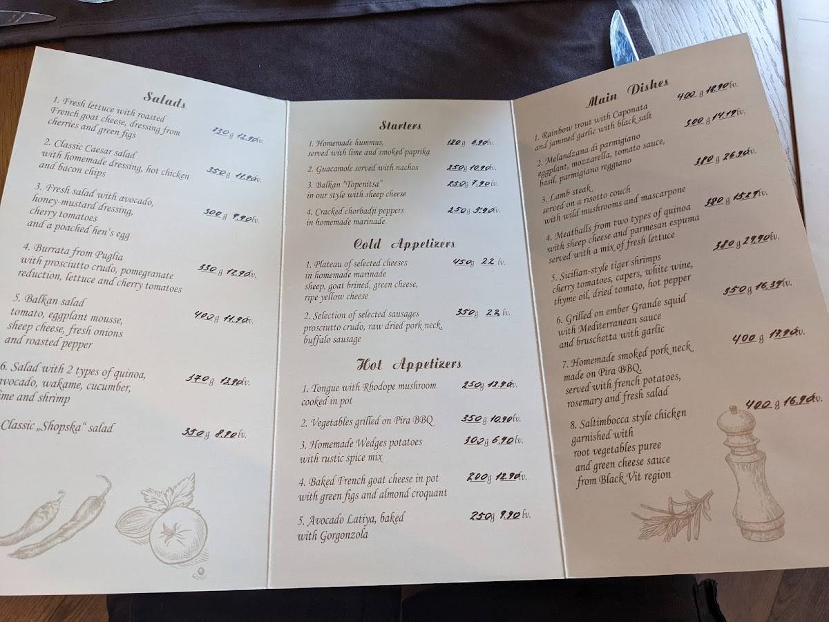Carta de The Rich Table Restaurant Gabrovo, Gabrovo