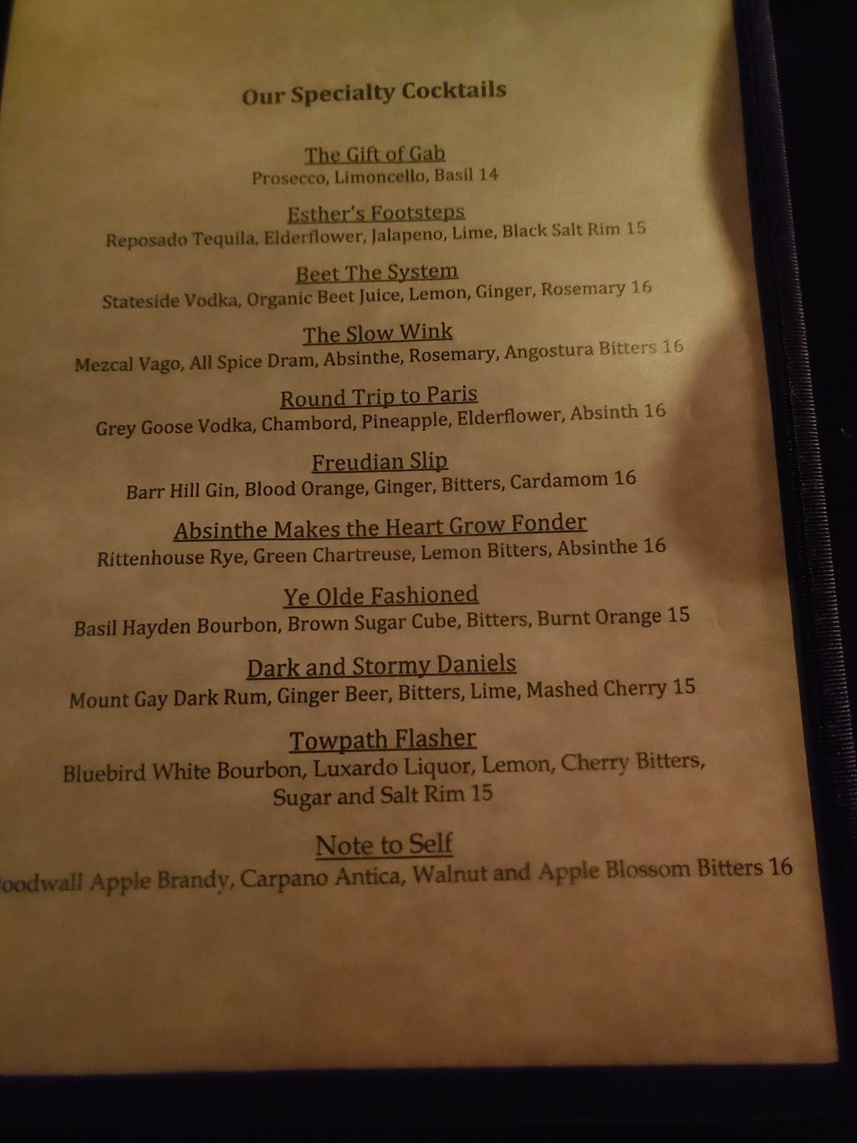 Menu at The Salt House pub & bar, New Hope