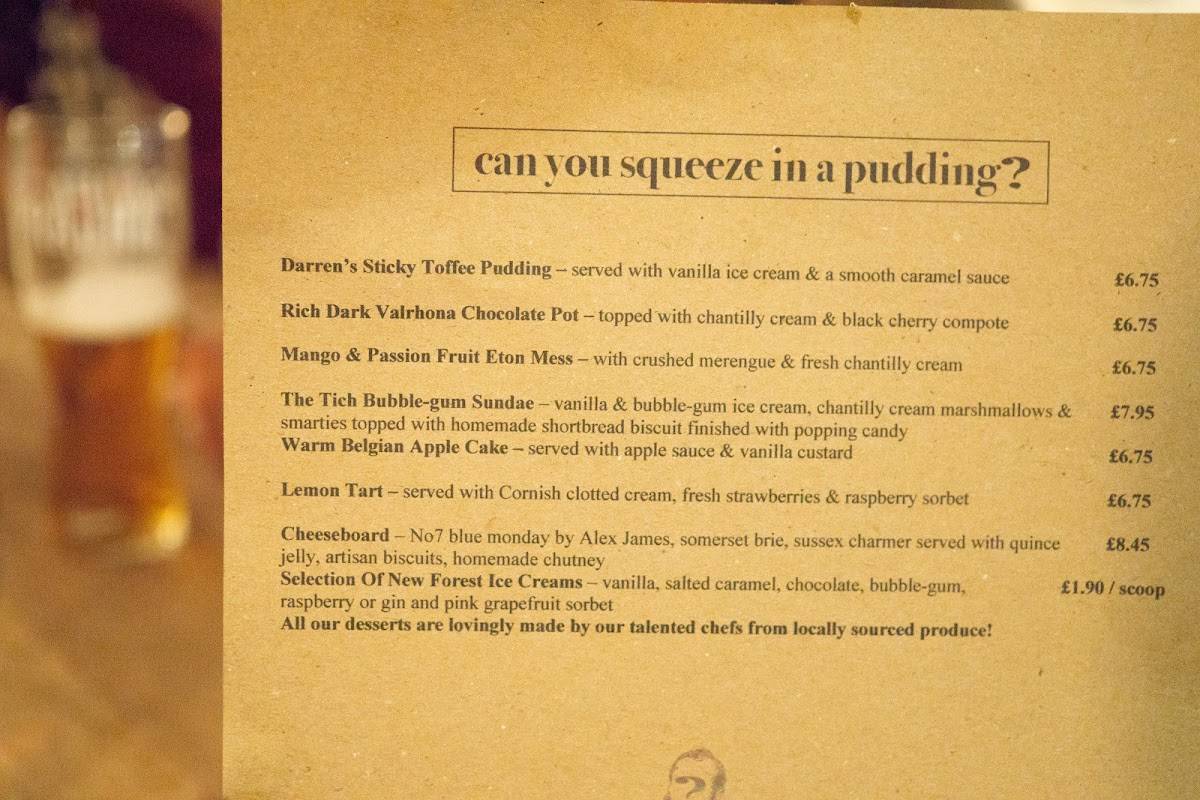 Menu at The Sir Roger Tichborne pub & bar, Alfold
