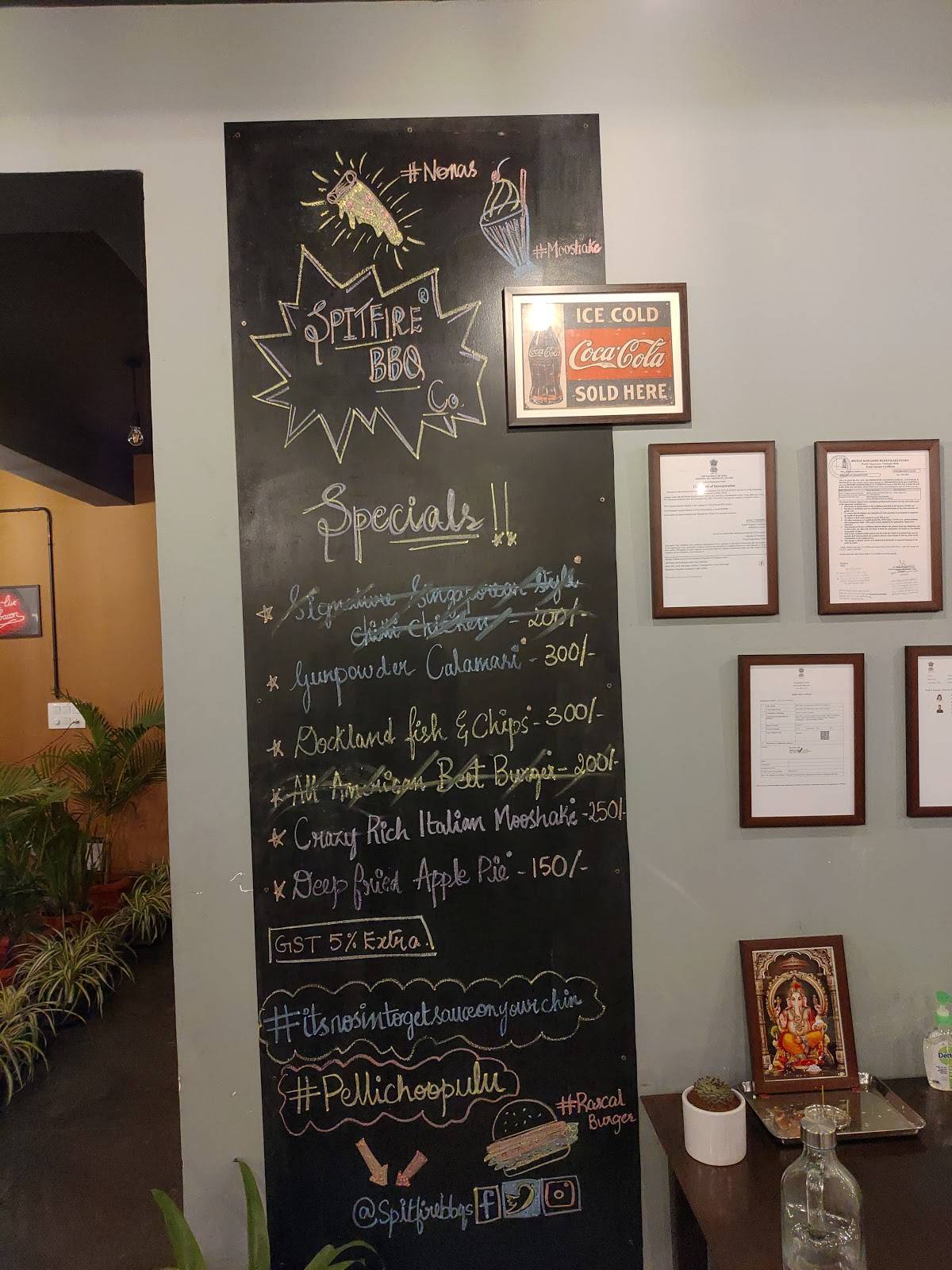 Menu at The Spitfire BBQ Truck, Bengaluru, 810