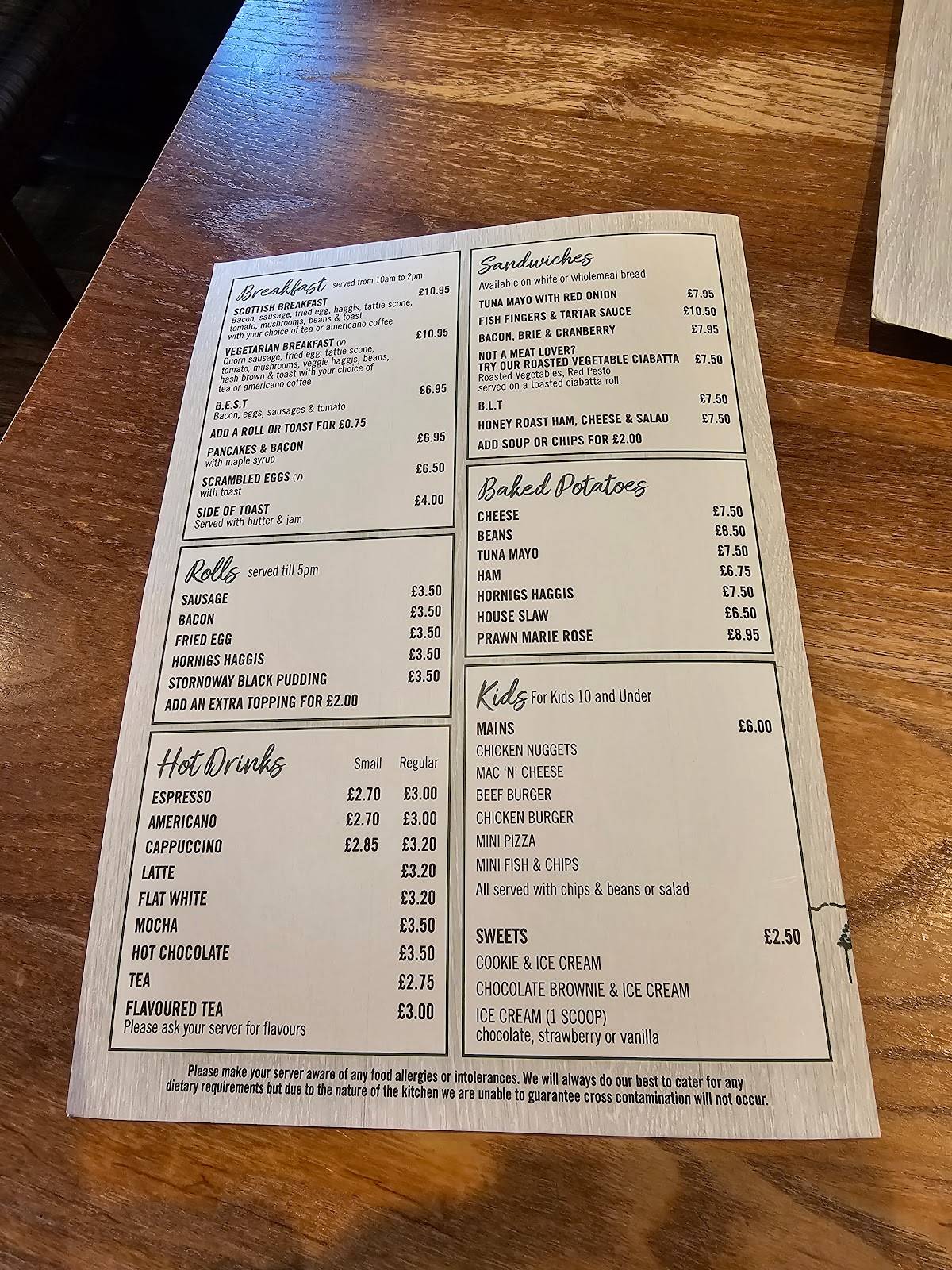 Menu at The Steading pub & bar, Edinburgh, 118-120 Biggar Rd