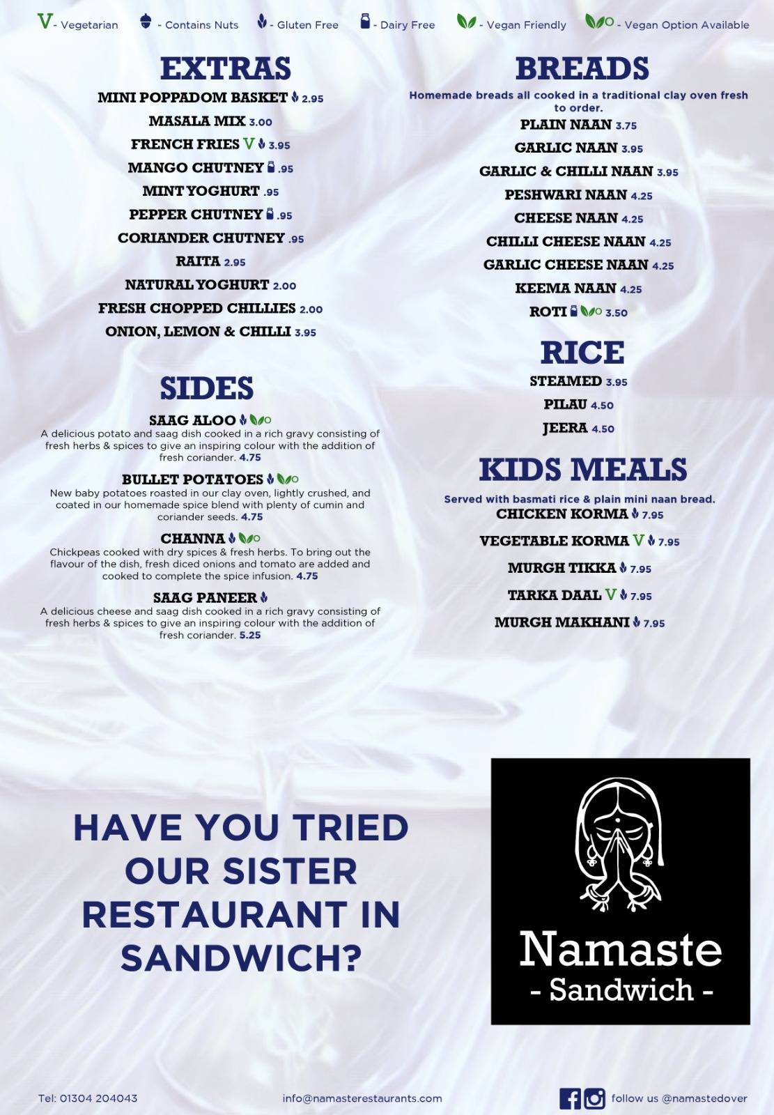 Carta del restaurante The Swingate Inn, Dover