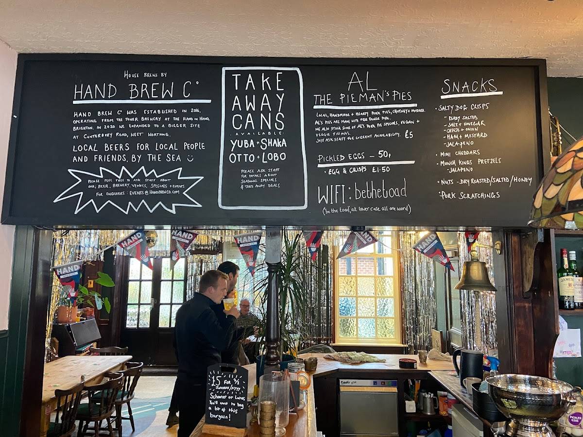 Menu at The Toad in the Hole pub & bar, Worthing