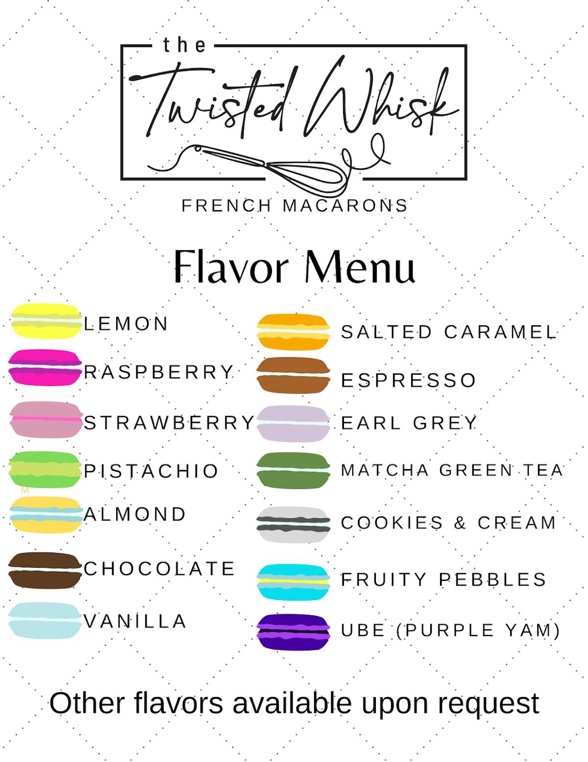 Menu at The Twisted Whisk, Temple City