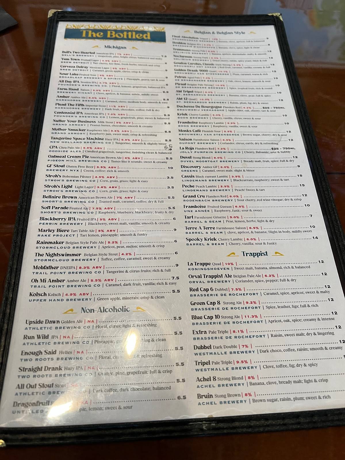 Menu at The Unicorn Tavern pub & bar, Grand Haven