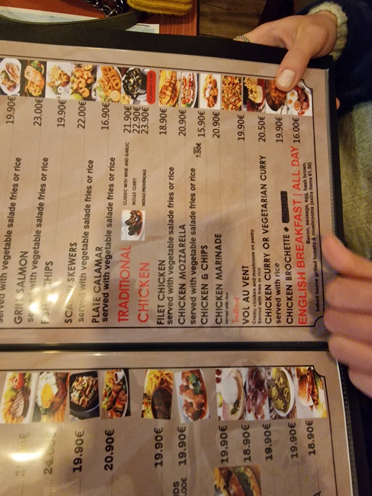 Menu at The blue, Brussels