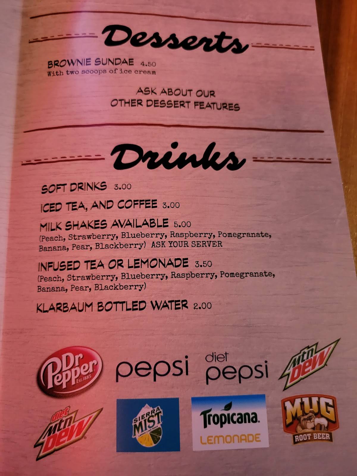 Menu at Thirty Six Saloon pub & bar, Rockville, 108 E Ohio St