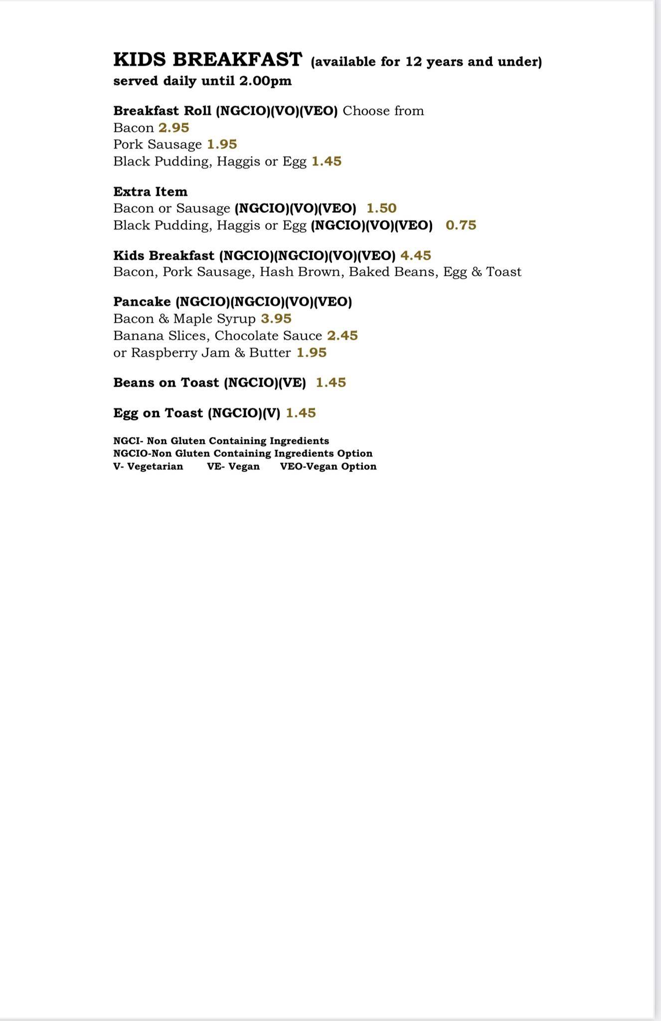 Menu at The Rustic Grill restaurant, Turriff