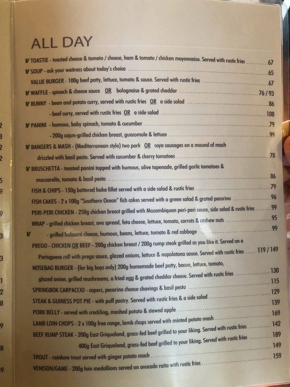Menu at The Lemon Tree Farm Shop & Bistro restaurant, Underberg