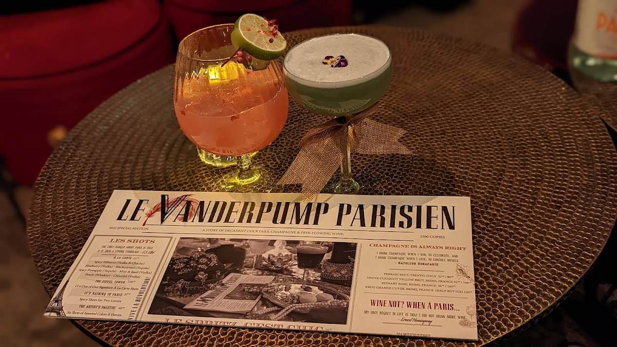 Menu at Vanderpump à Paris pub & bar, Las Vegas
