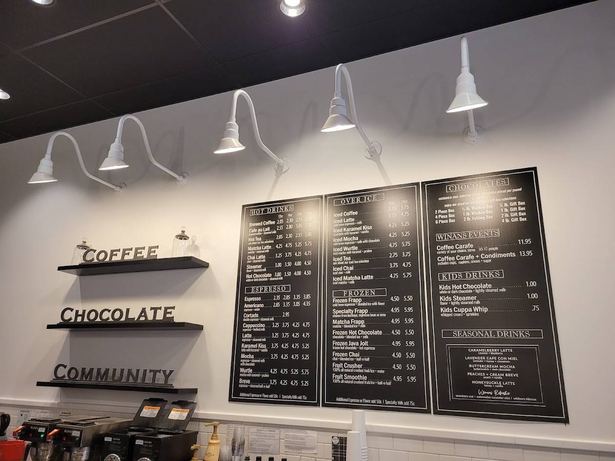 Menu at Winans Coffee & Chocolate, Wapakoneta