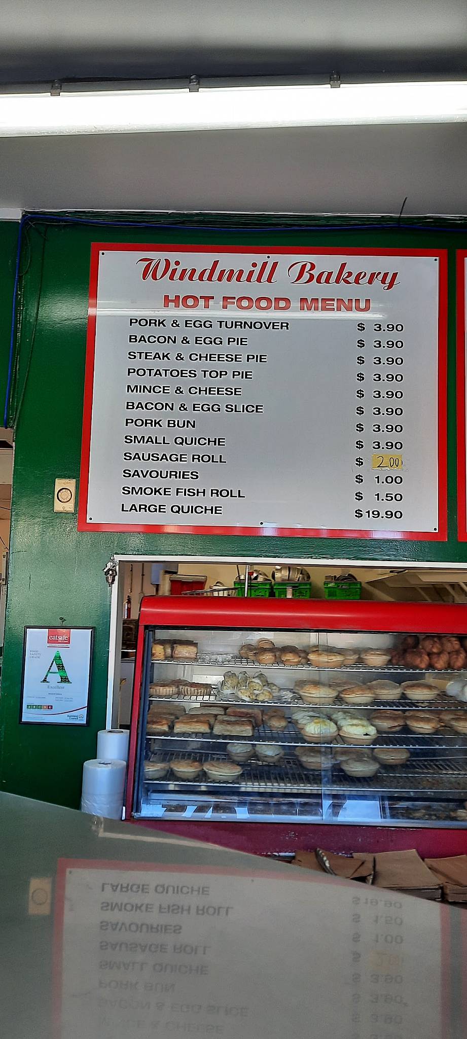 Menu at Windmill Bakery, Auckland