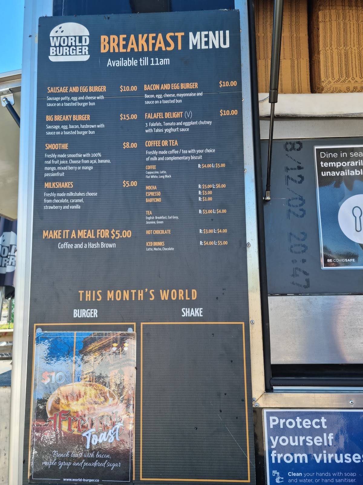 Menu at World Burger - St Marys fast food, North Saint Marys