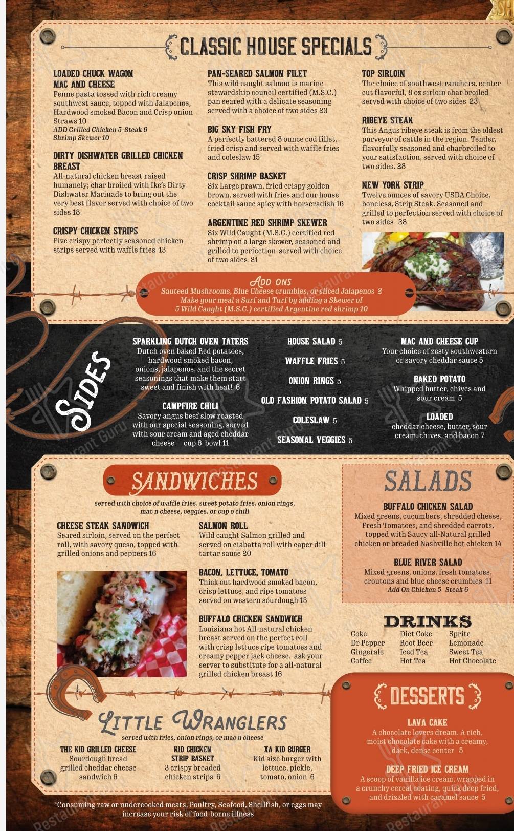 Menu at XA Bar and Grill, Springerville