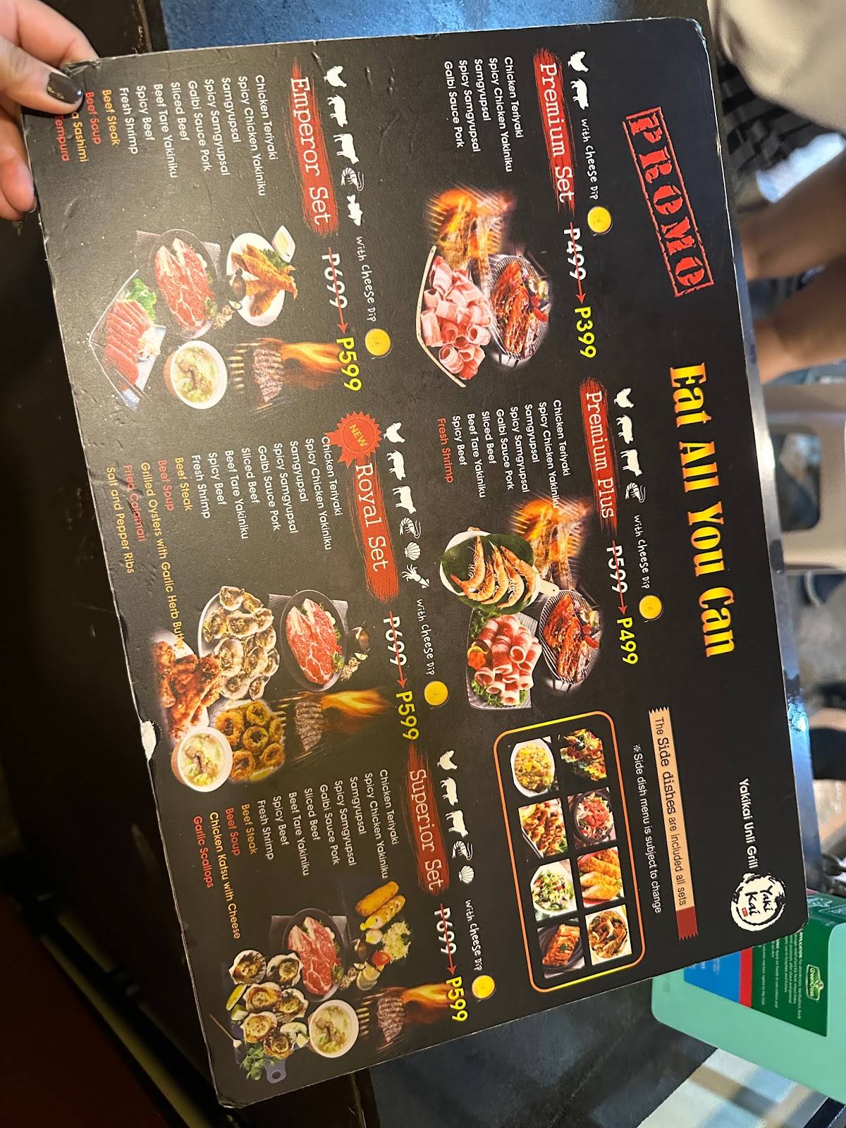 Menu at Yakikai Unli Grill restaurant, Quezon City