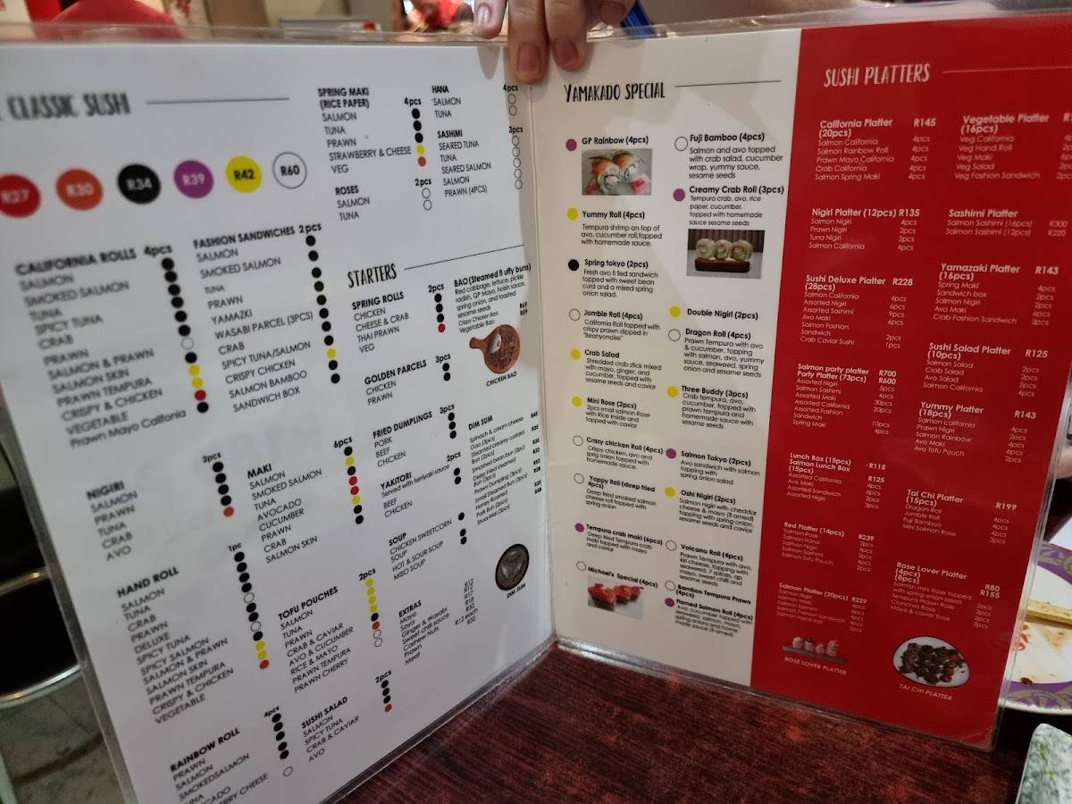 Menu at Yamakado restaurant, Centurion, 3