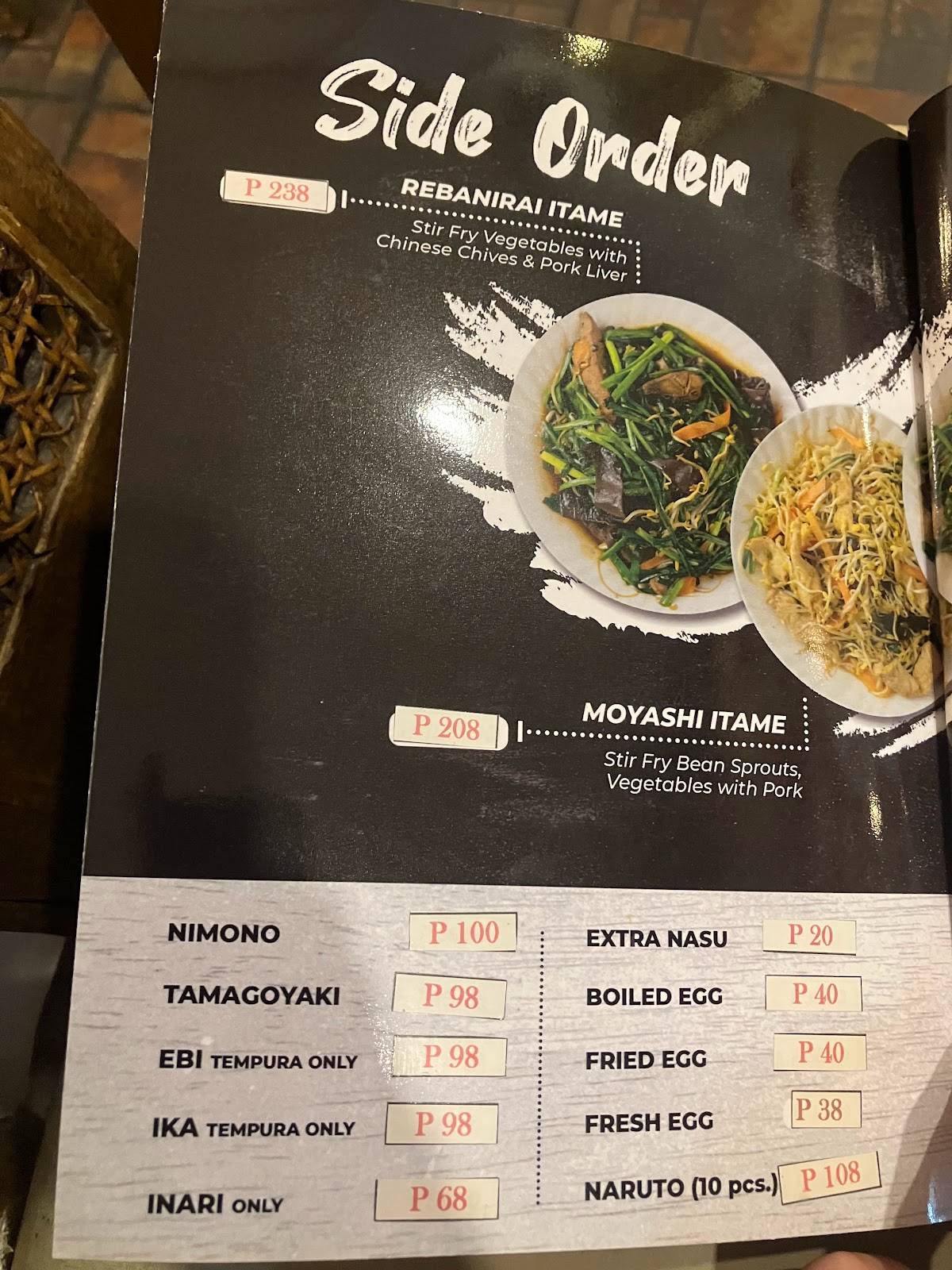 Menu at Yamazaki Ramen House & Japanese Grocery restaurant, Makati
