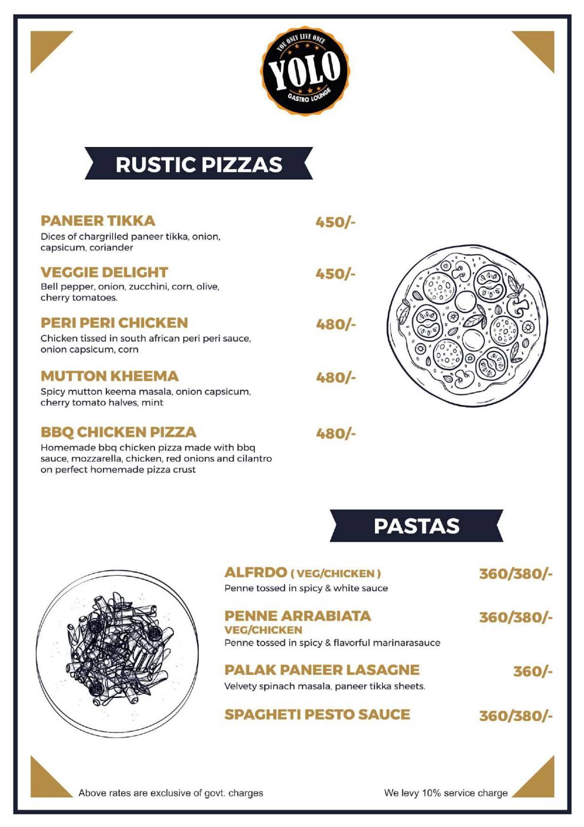 Menu at Yolo Gastro Lounge, Pune, 8th Floor