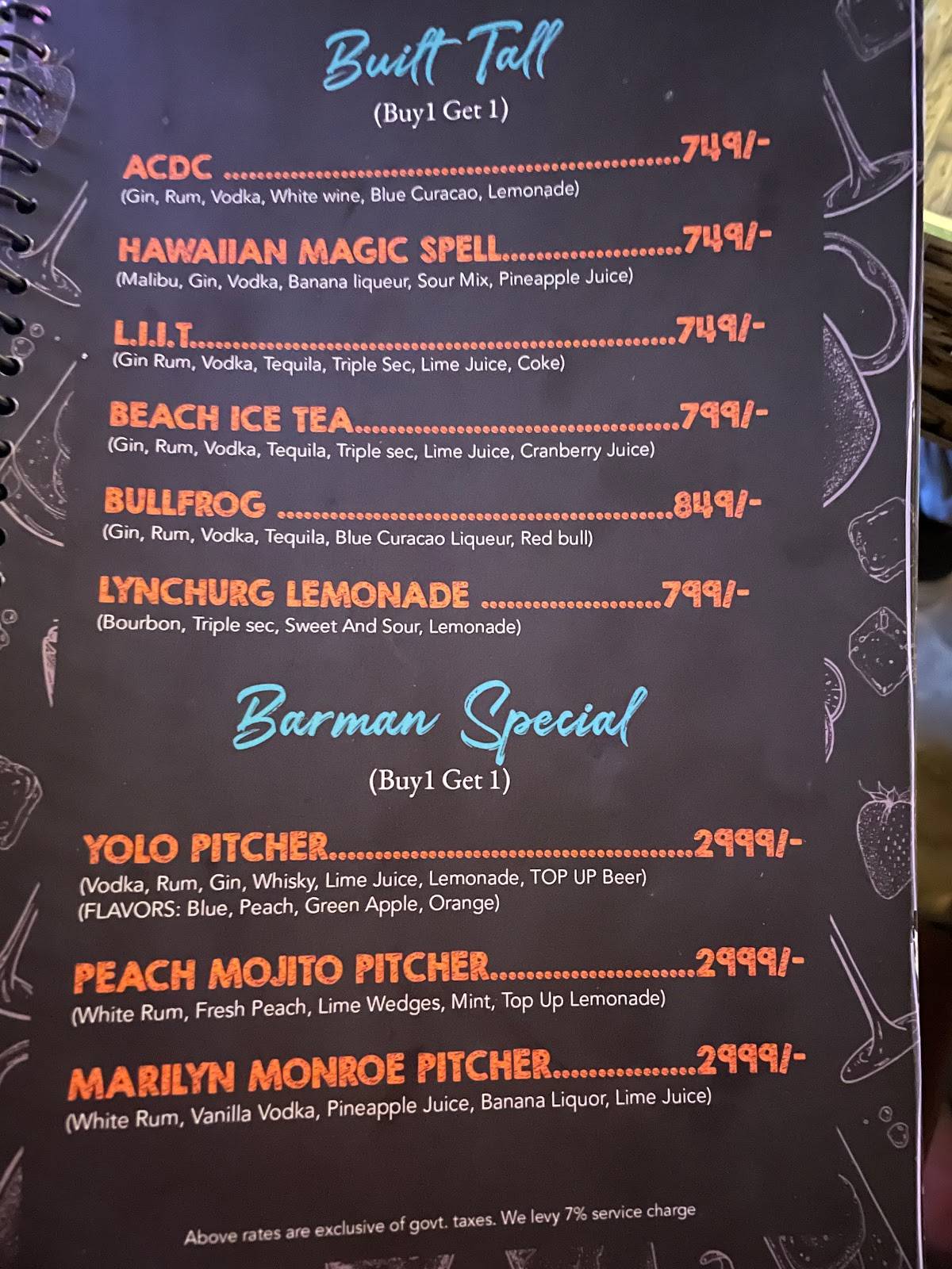 Menu at Yolo Gastro Lounge, Pune, 8th Floor