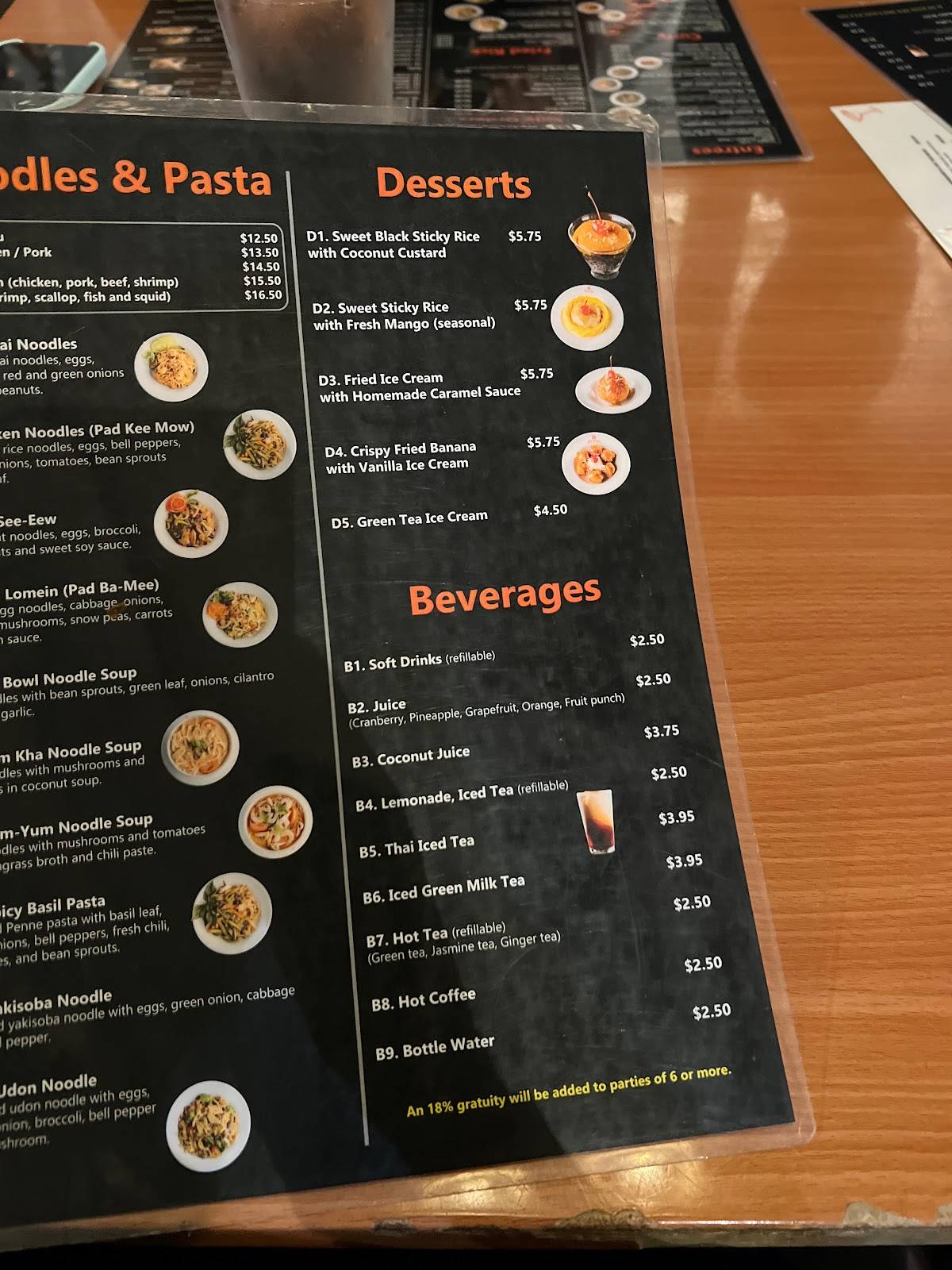 Menu at Zenna Thai & Japanese Restaurant, Plano, N Central Expy