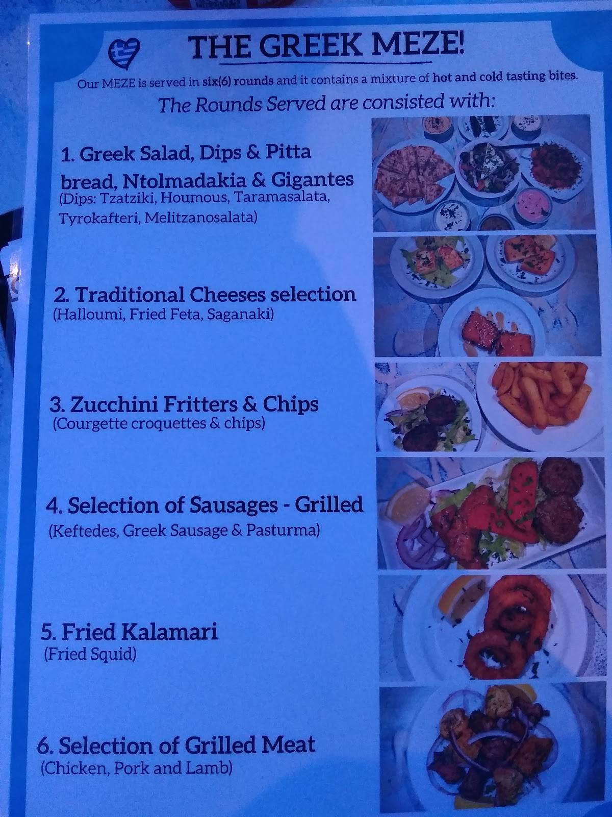 Menu at Zorba The Greek Derby restaurant, Derby