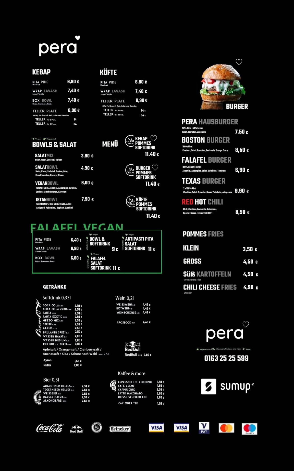 Speisekarte von pera restaurant, München