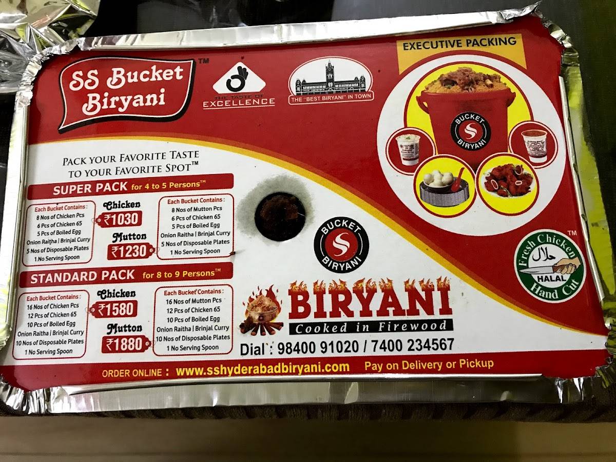 Menu at SS Hyderabad Biryani, Nungambakkam, Chennai, No: 109