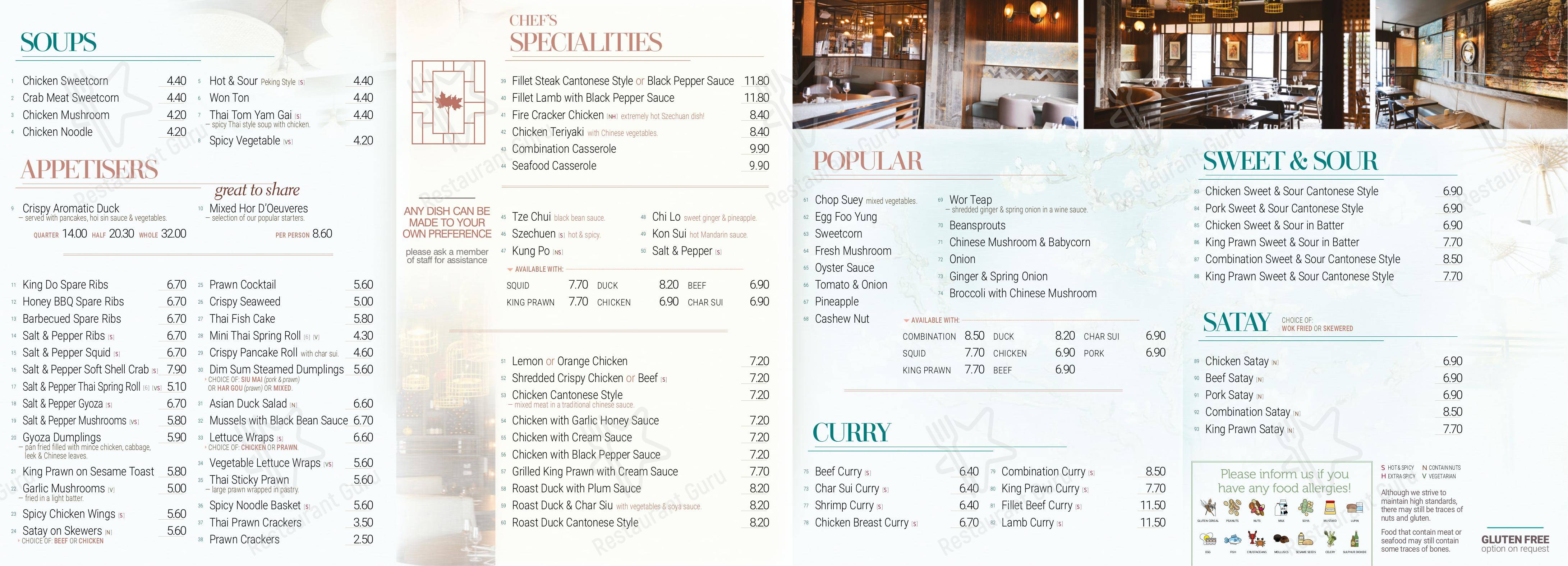 Menu at The Cotton House Chinese & Thai Restaurant, Bonnybridge