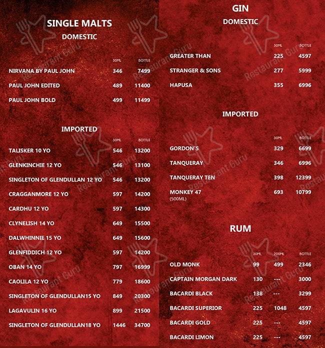 Menu at 145 Bandra, Mumbai