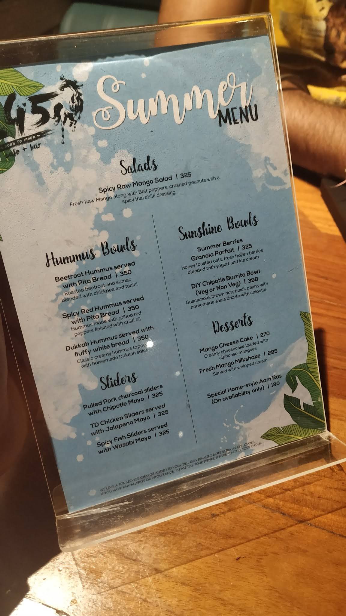Menu at 145 Bandra, Mumbai