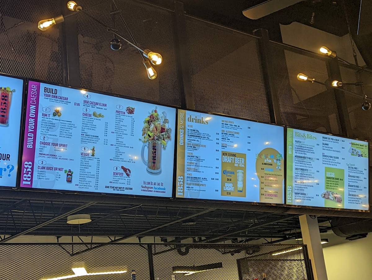 Menu at 1858 Caesar Bar, Collingwood