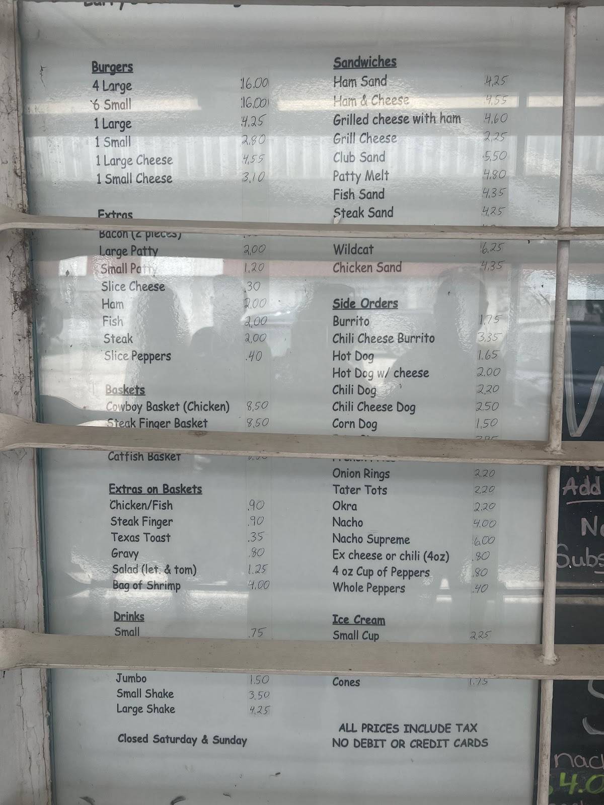 Menu at Larry's Better Burger Drive-In fast food, Abilene