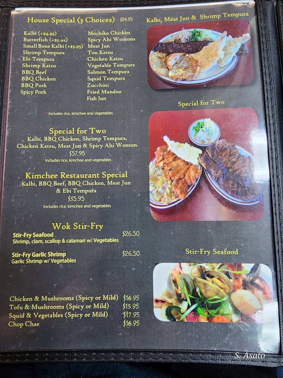 Menu at Kim Chee Restaurant 7, Aiea