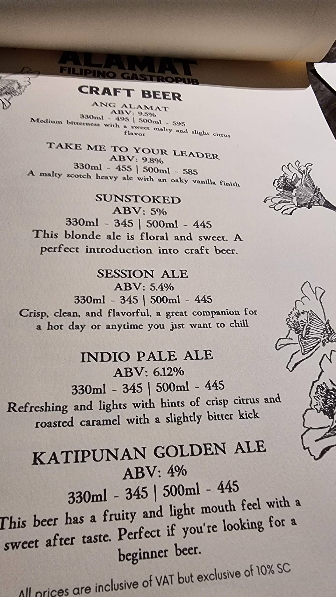 Menu at Alamat Filipino Cuisine pub & bar, Makati