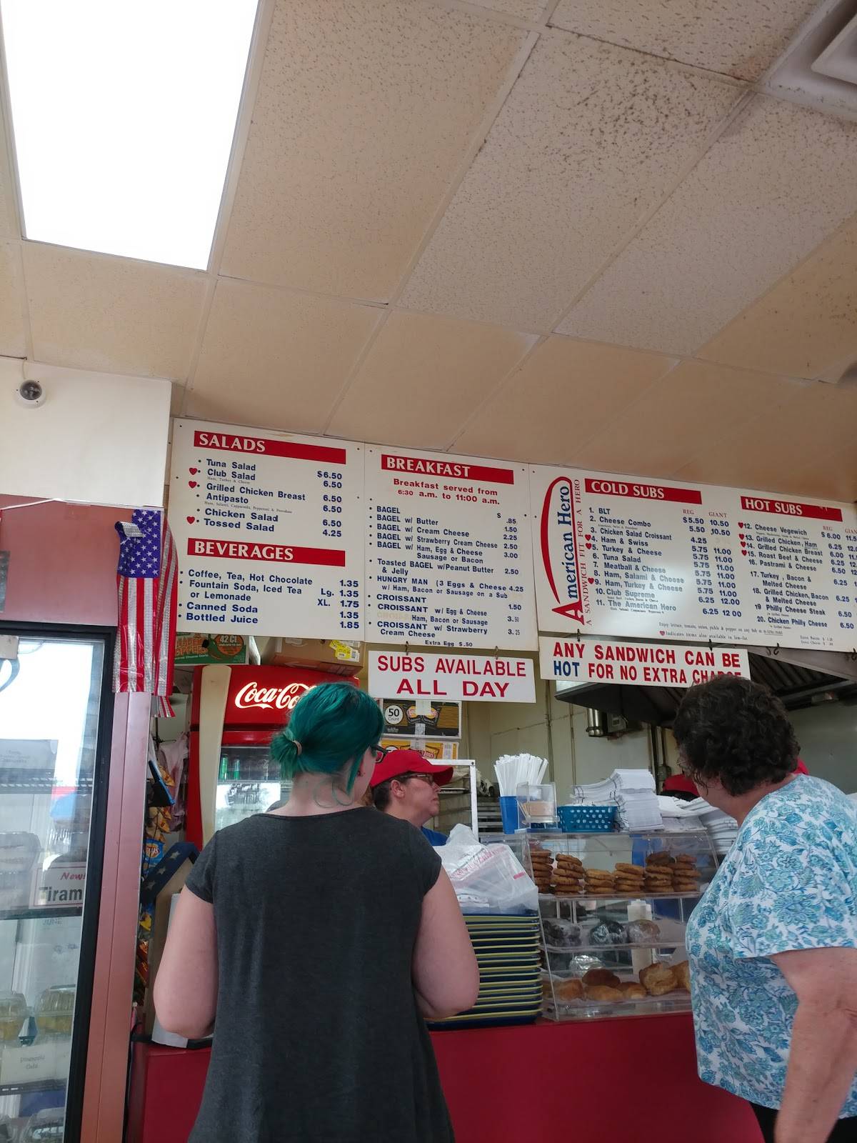 Menu at American Hero Subs & Bagels restaurant, Loris
