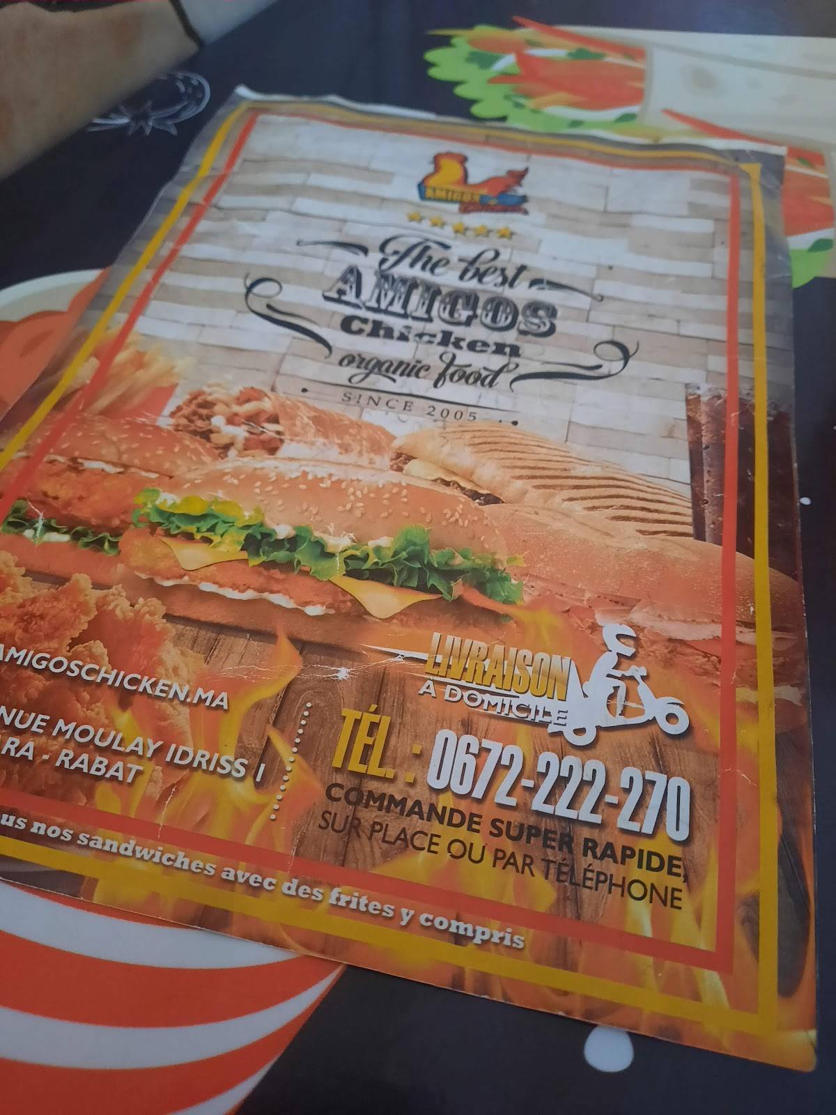 Menu au Amigos chicken restaurant, Temara, 197 Av. Moulay Idriss I