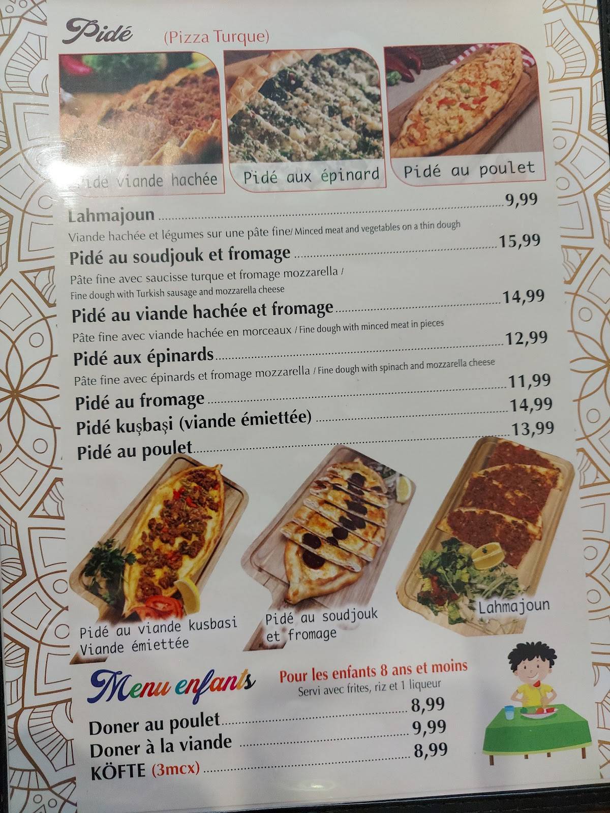 Menu au Anatolia Restaurant, Laval