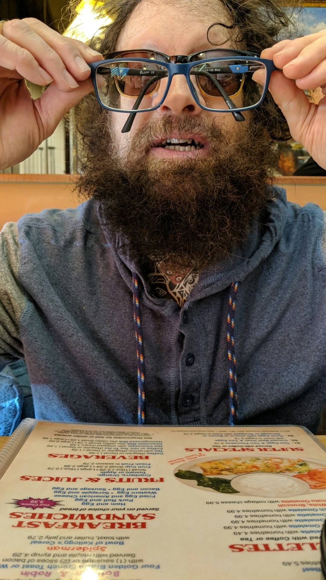 Menu at Andonios Diner restaurant, Philadelphia