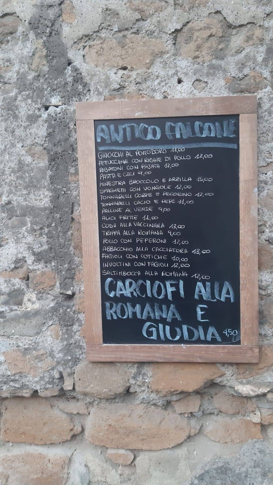 Menu da Trattoria Antico Falcone ristorante, Roma, Via Trionfale