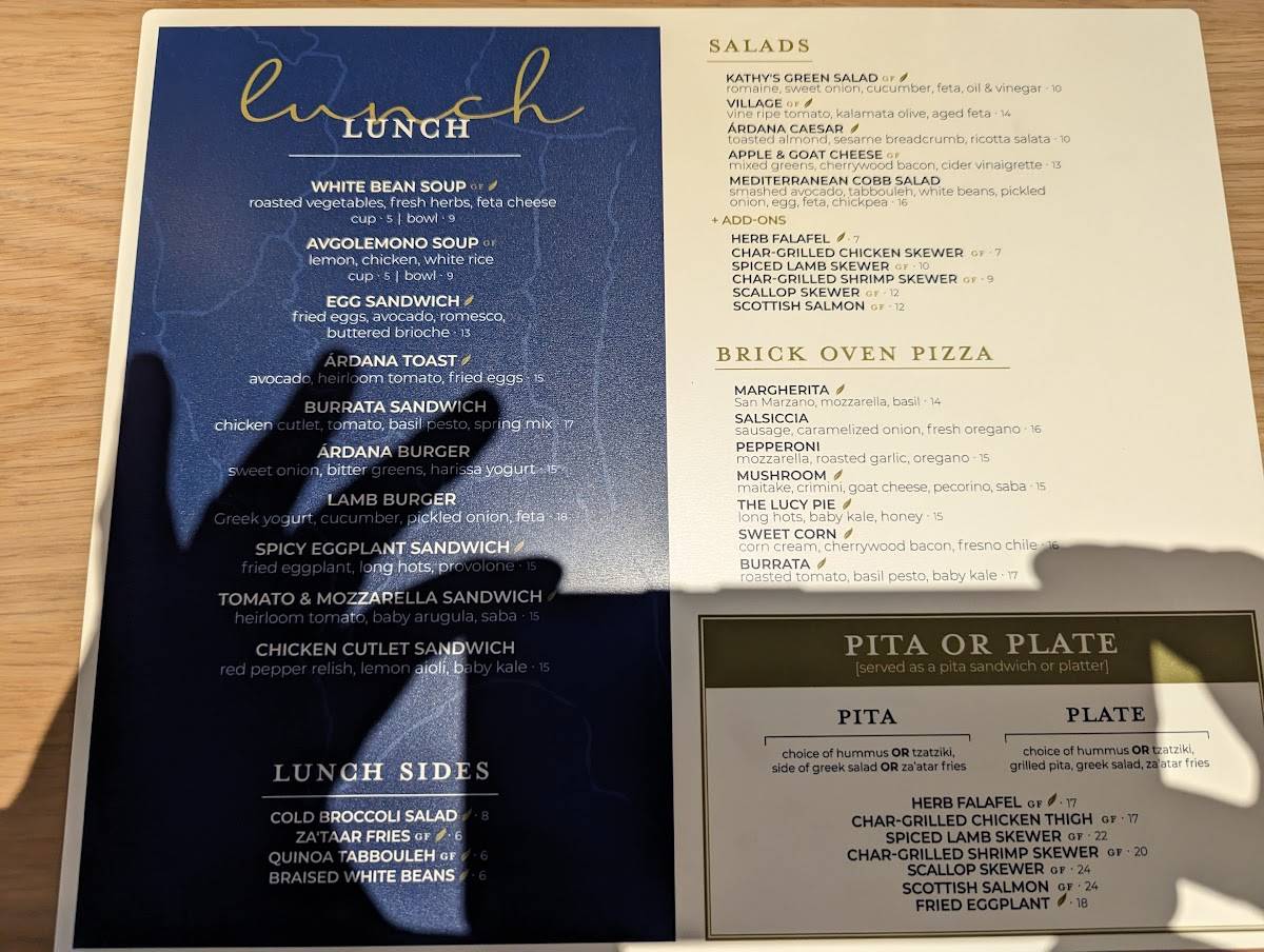 Menu at Árdana Food & Drink - Newtown restaurant, Newtown